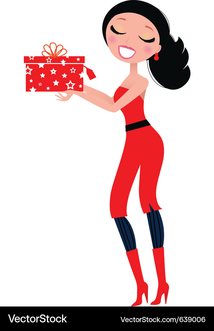 Cute christmas woman Royalty Free Vector Image