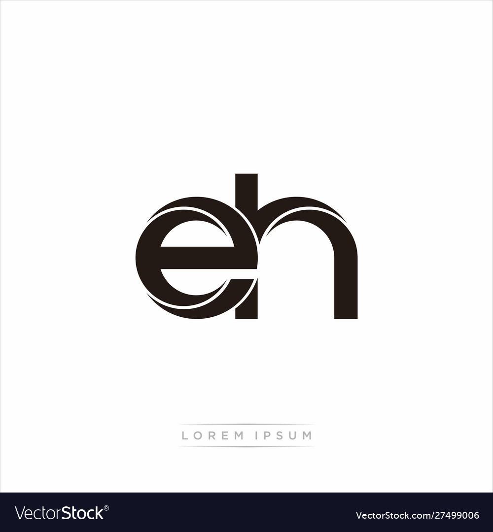 Eh initial letter split lowercase modern monogram Vector Image