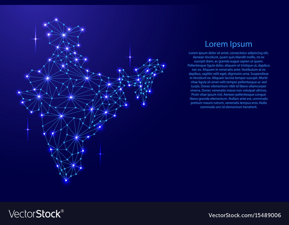 India map of polygonal mosaic lines rays Vector Image India map of polygonal mosaic lines rays Vector Image