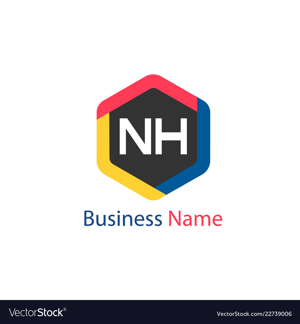 Initial letter nh logo template design Royalty Free Vector