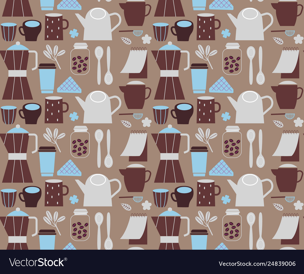 Kitchen pattern flat Royalty Free Vector Image