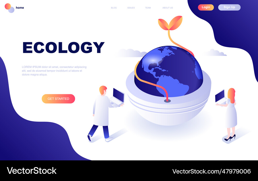 Modern flat design isometric concept of ecology Vector Image