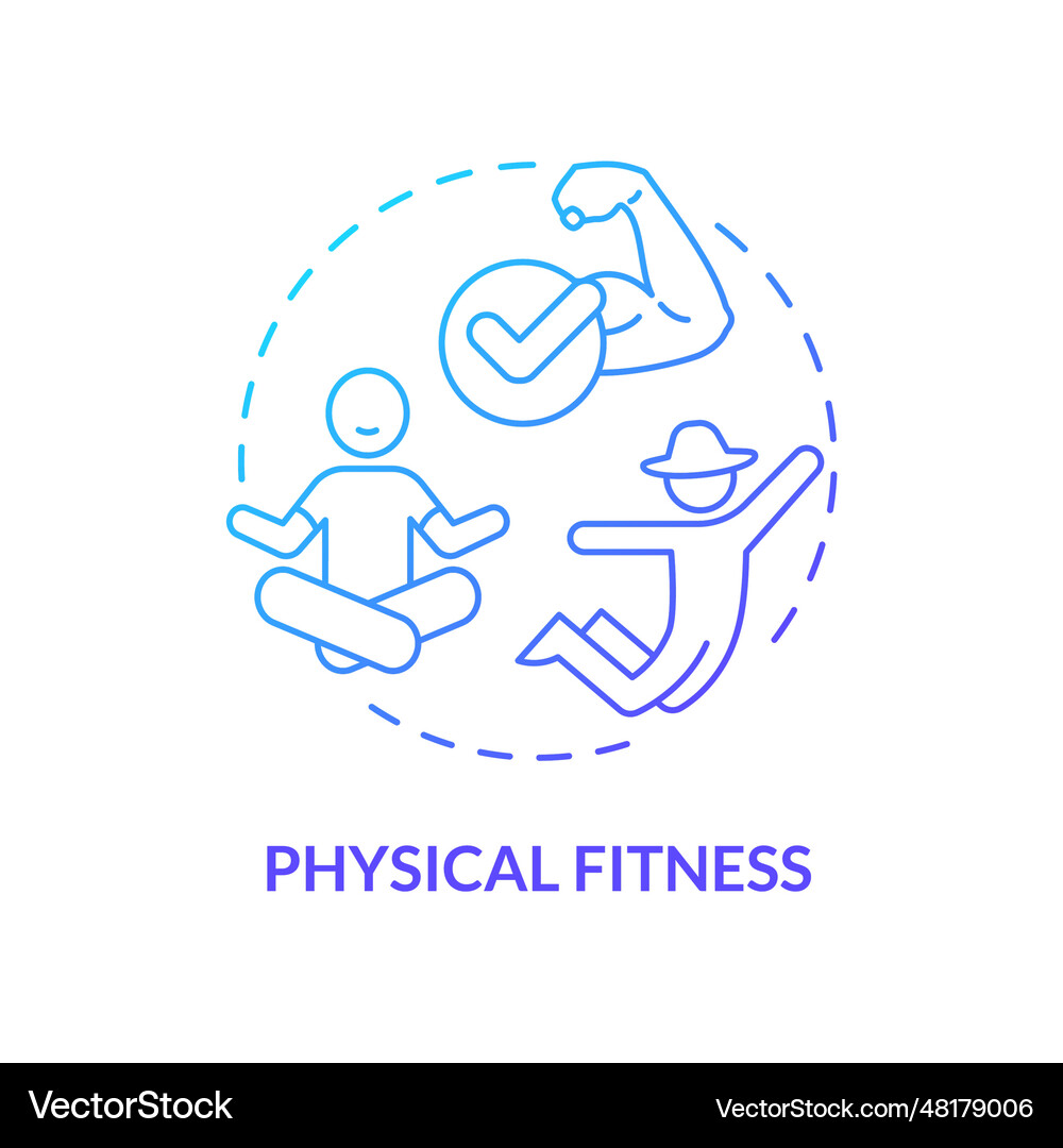 Physical fitness blue gradient concept icon Vector Image