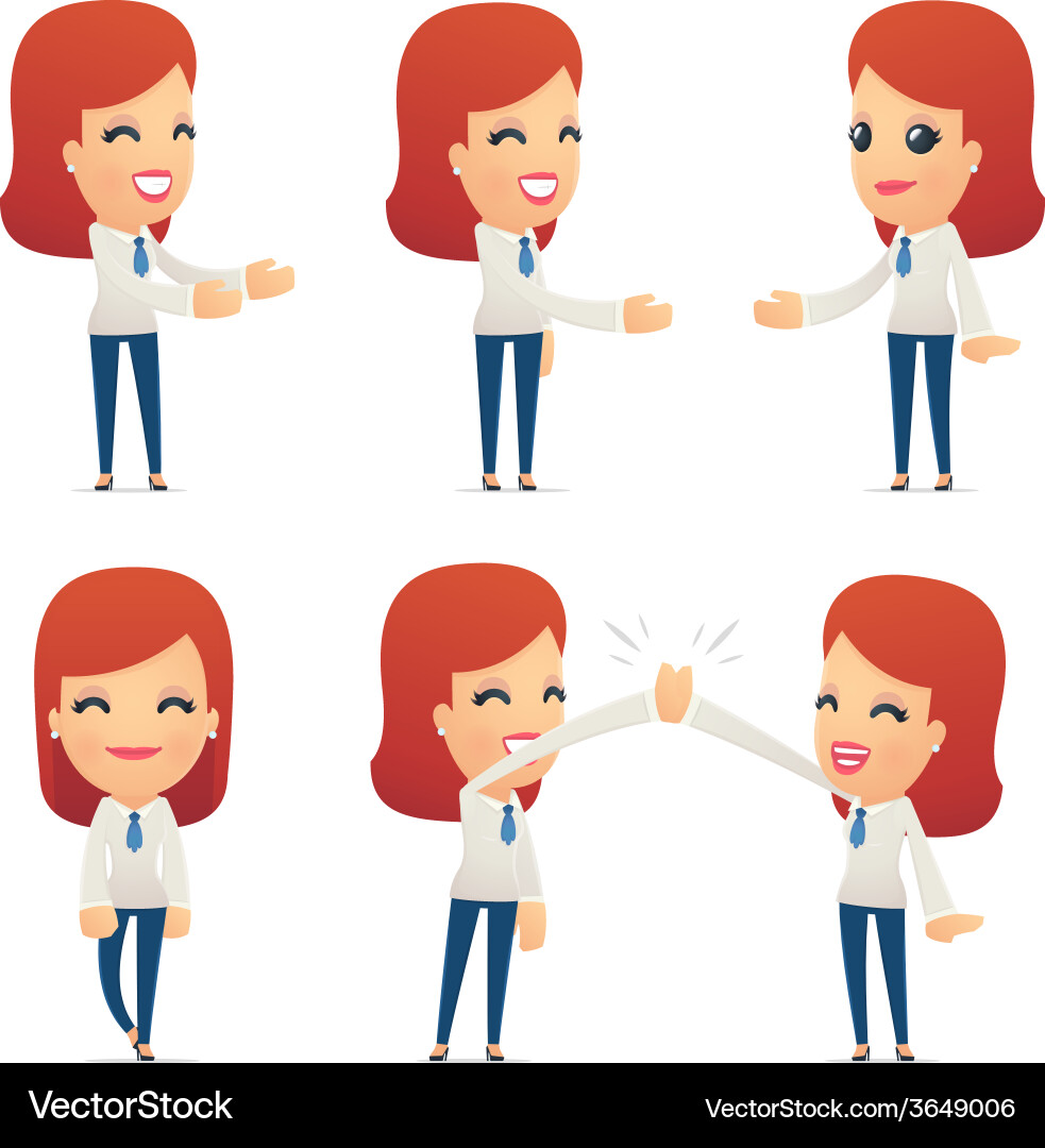 Set of reception character in different poses Vector Image