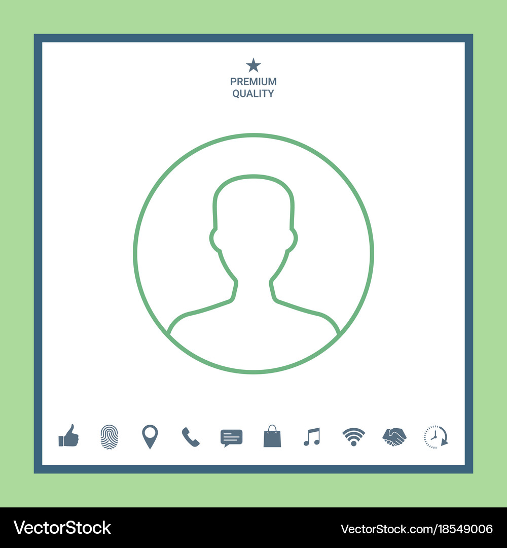 Symbol of user icon in circle profile line Vector Image