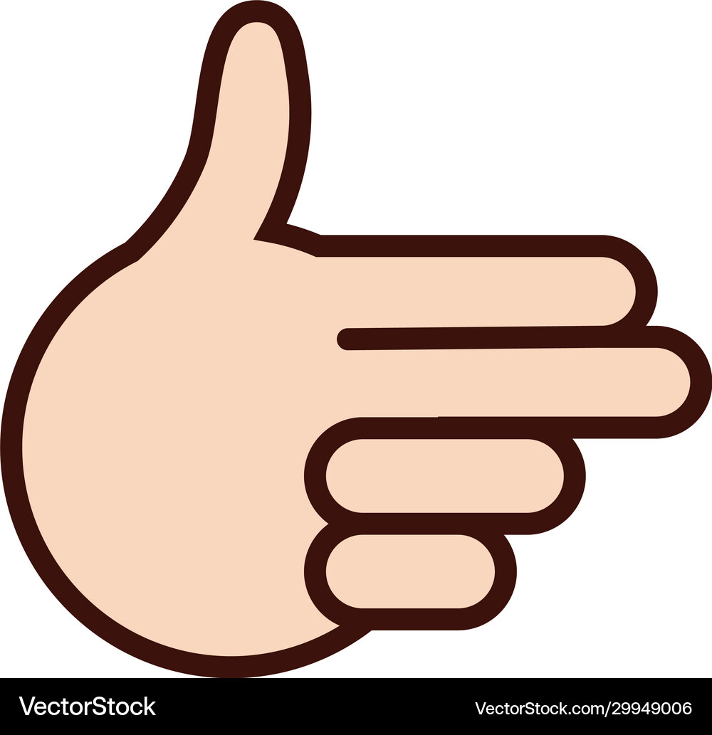 Two hand signal line and fill style Royalty Free Vector