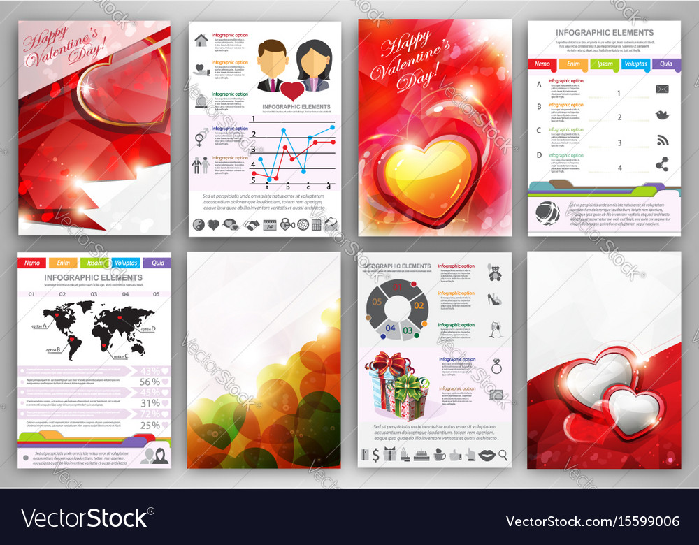 Valentines day infographic template brochure Vector Image