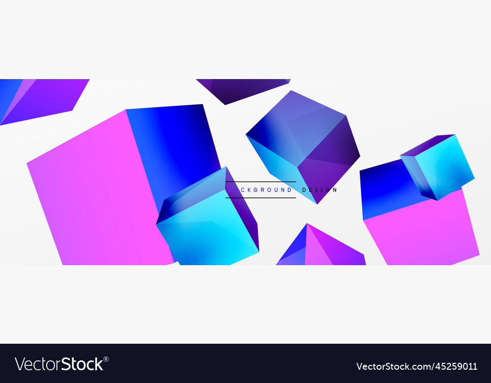 3d abstract background flying cubes Royalty Free Vector