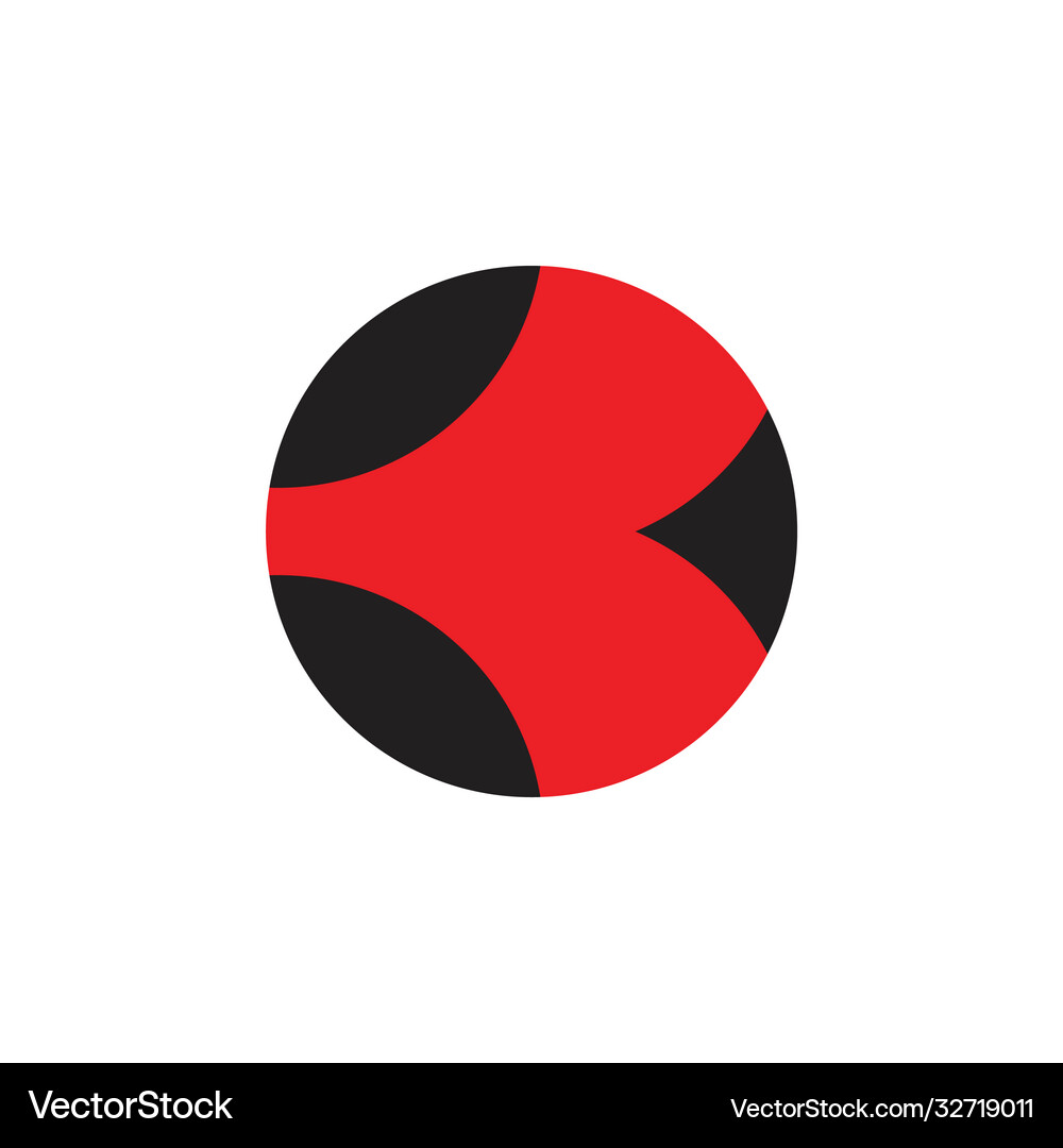 Abstract letter k curves geometric logo Royalty Free Vector