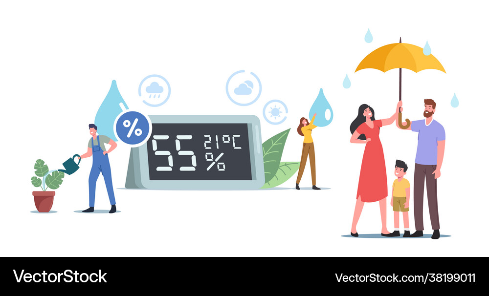 Air Humidity Family Meter Royalty Free Vector Image