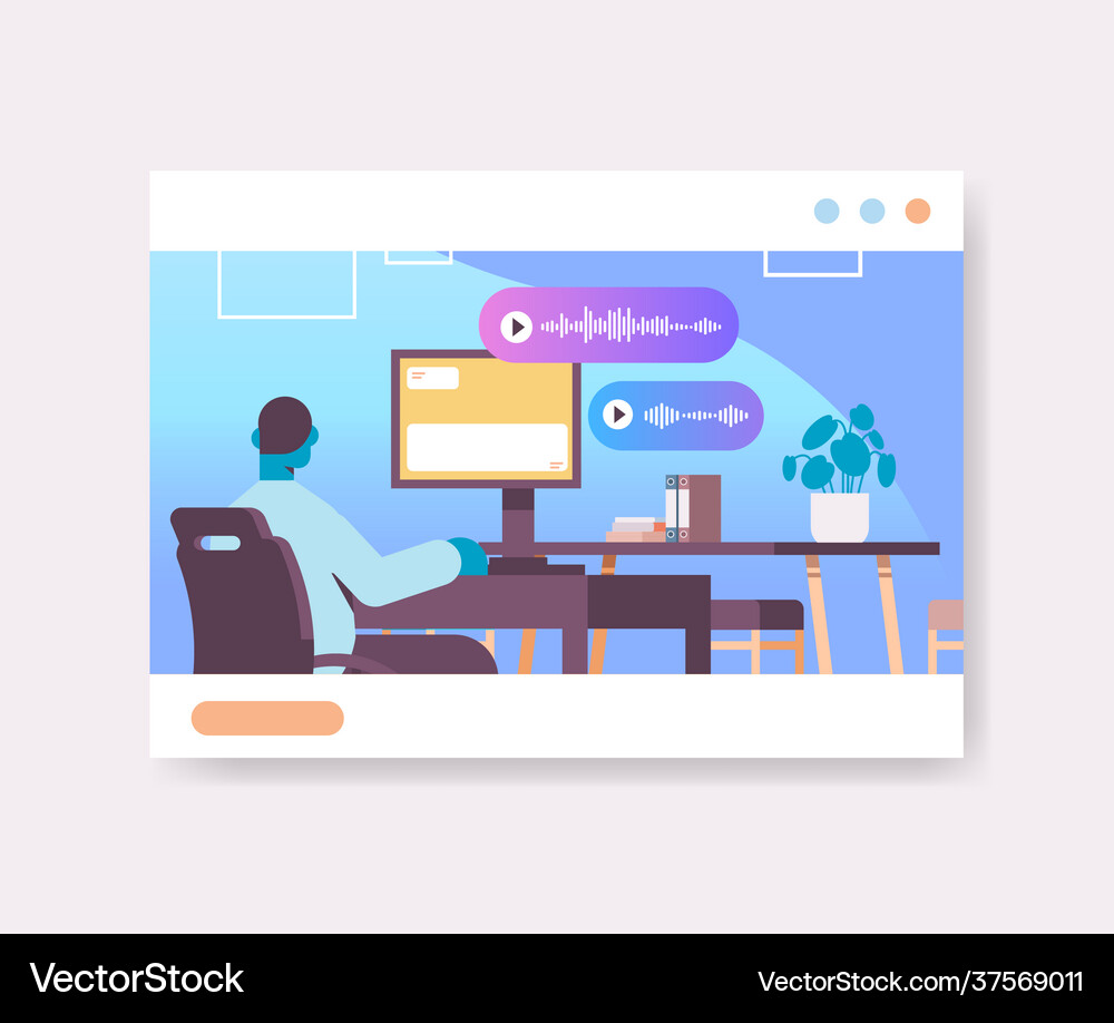Businessman communicate voice messages audio Vector Image