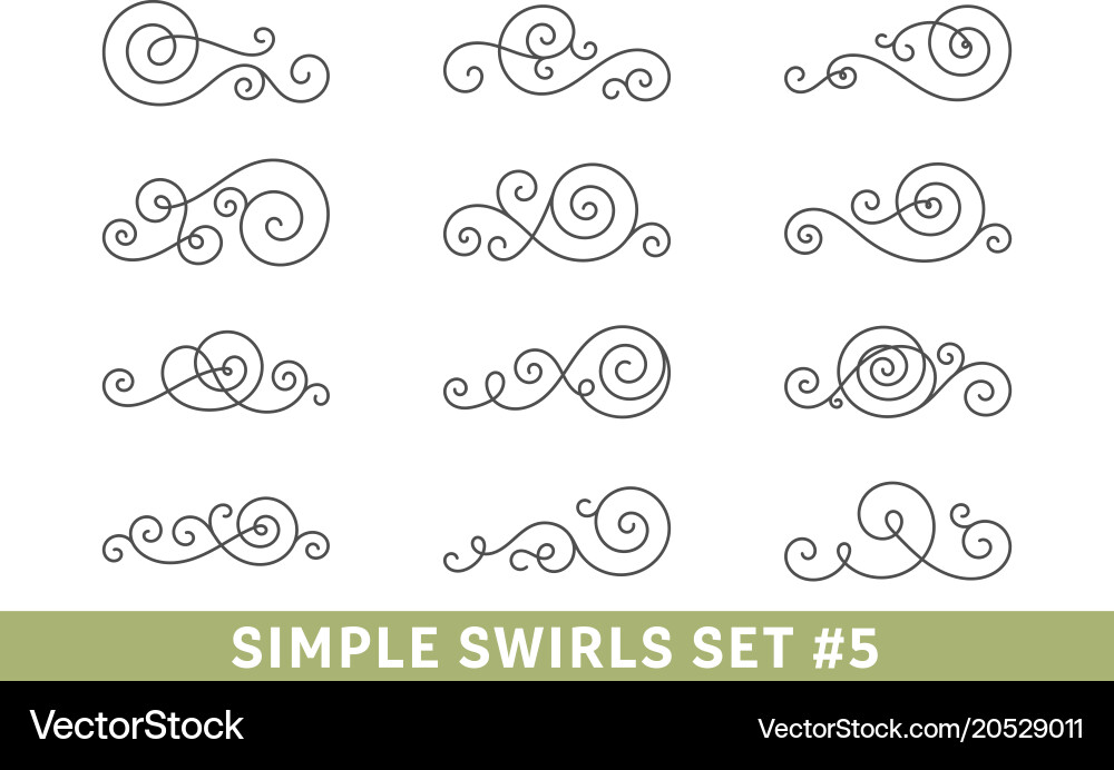 Calligraphic swirls collection Royalty Free Vector Image