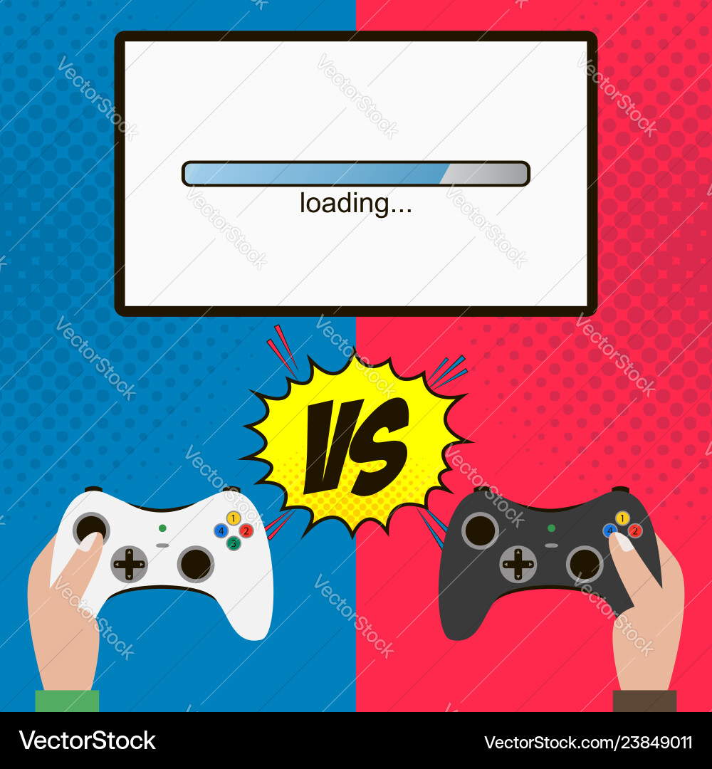 Competition in the video game hands hold gamepad Vector Image