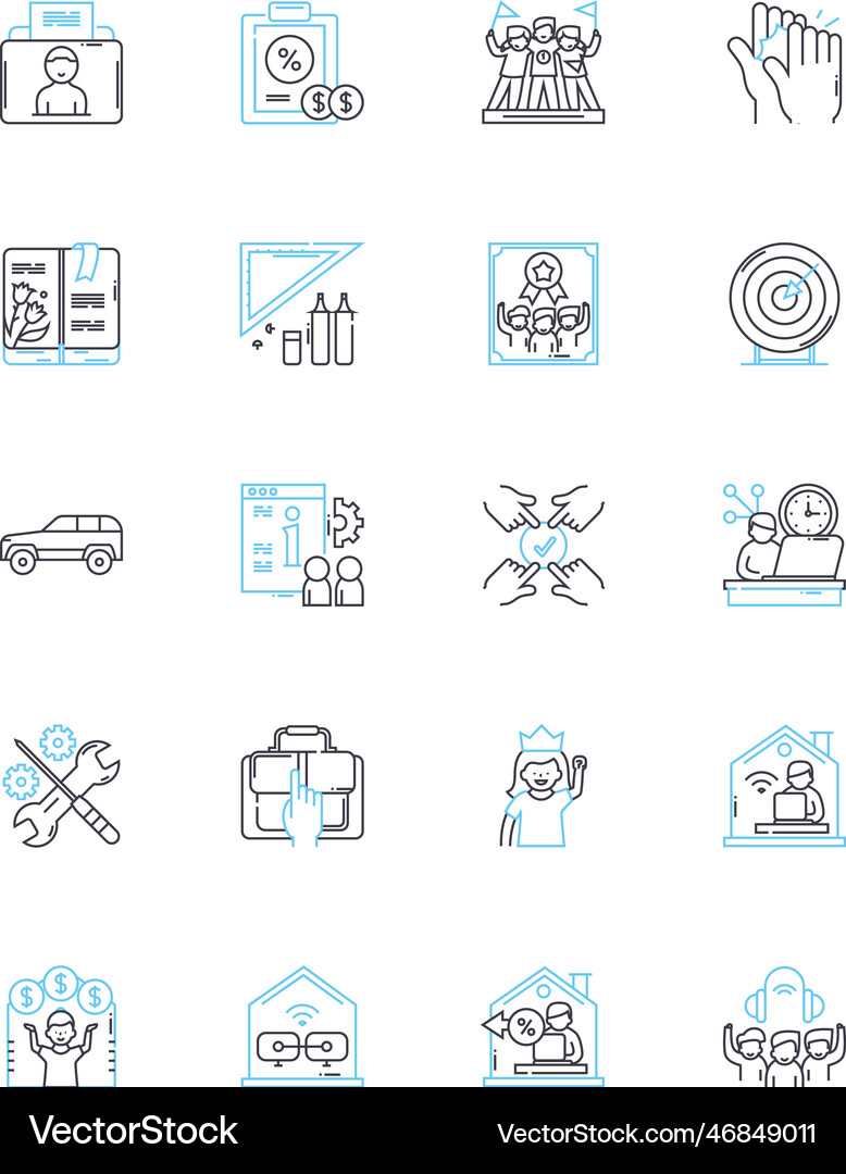 Corporate positions linear icons set ceo coo Vector Image