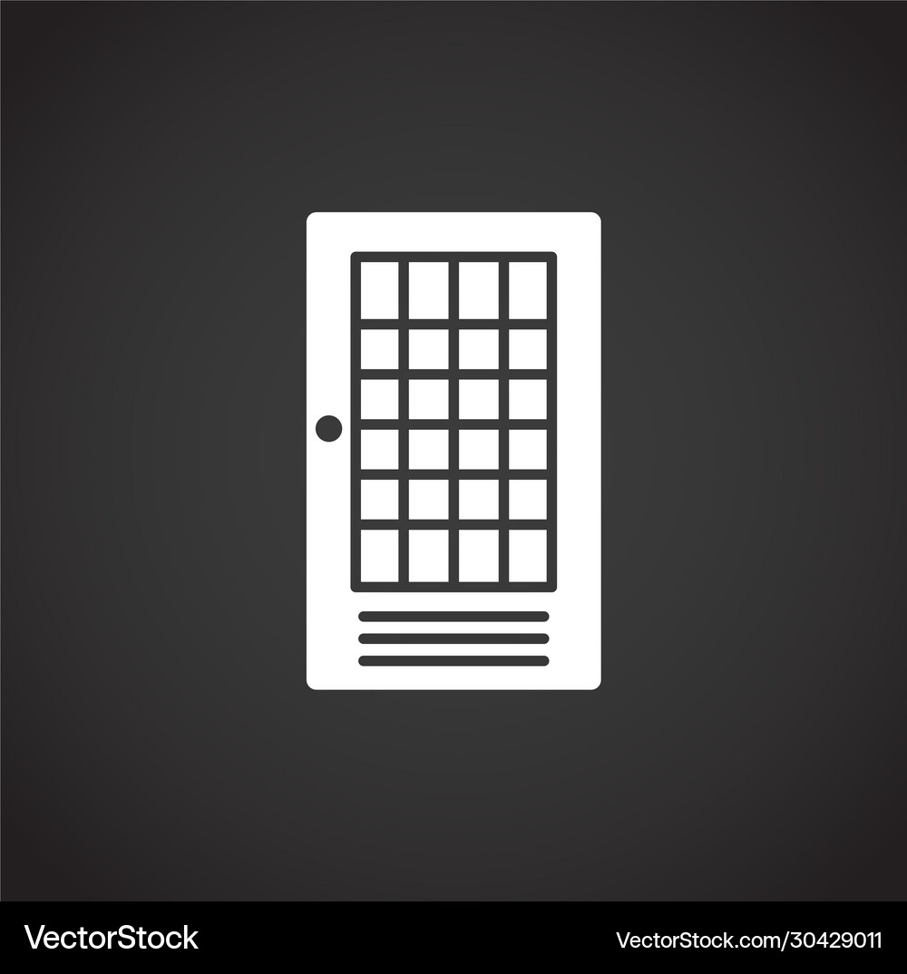 Door icon on background for graphic and web design