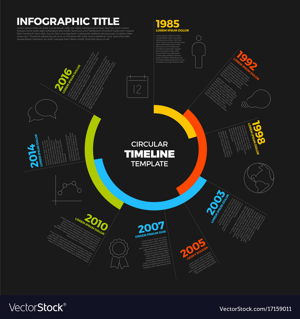 Infographic circular timeline report template Vector Image Infographic circular timeline report template Vector Image