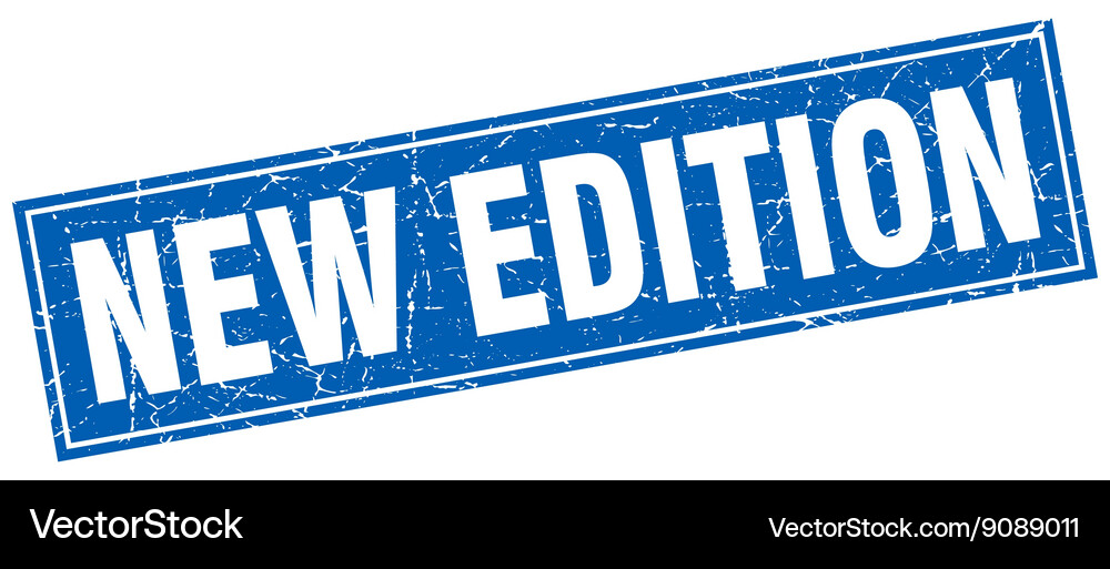 New edition blue square grunge stamp on white Vector Image