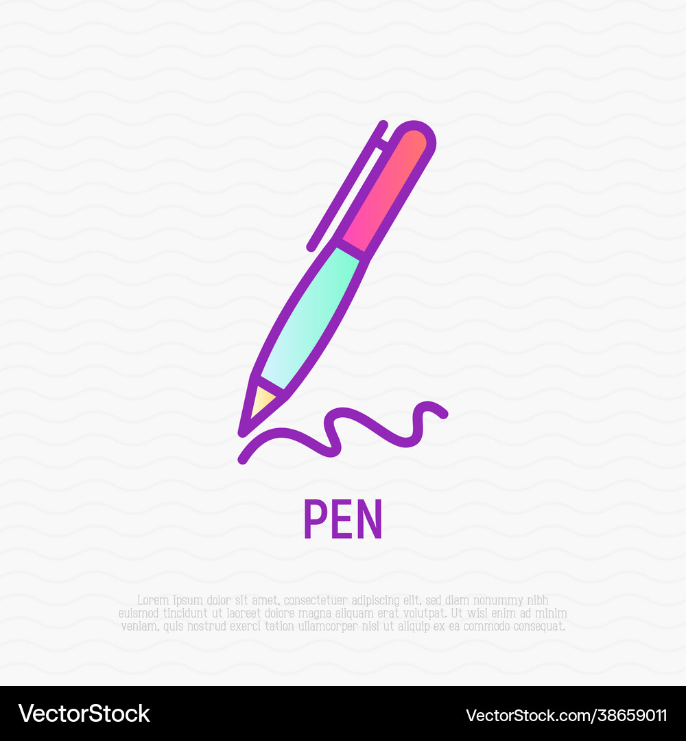 Pen thin line icon modern Royalty Free Vector Image
