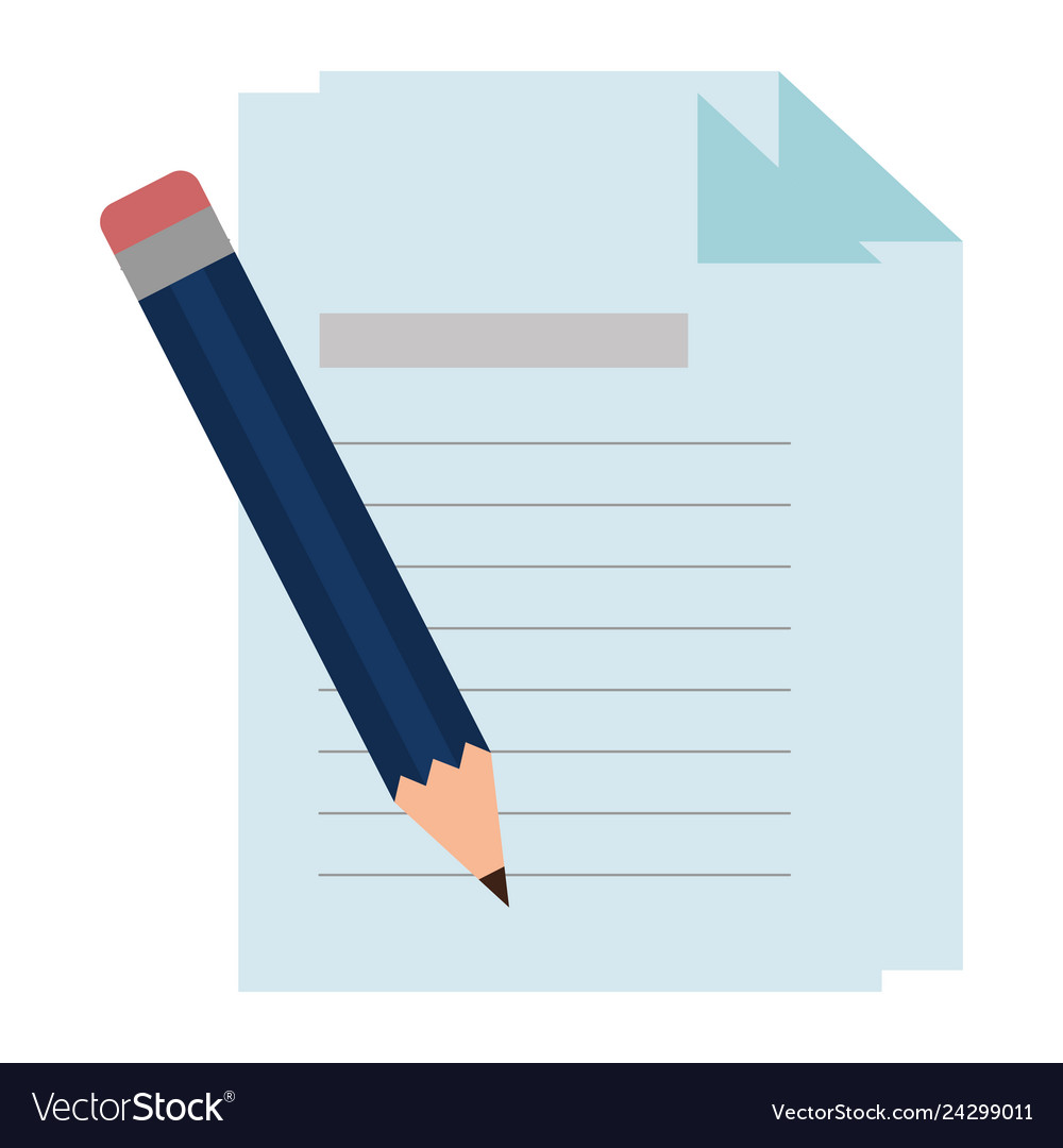 Pencil write with documents Royalty Free Vector Image