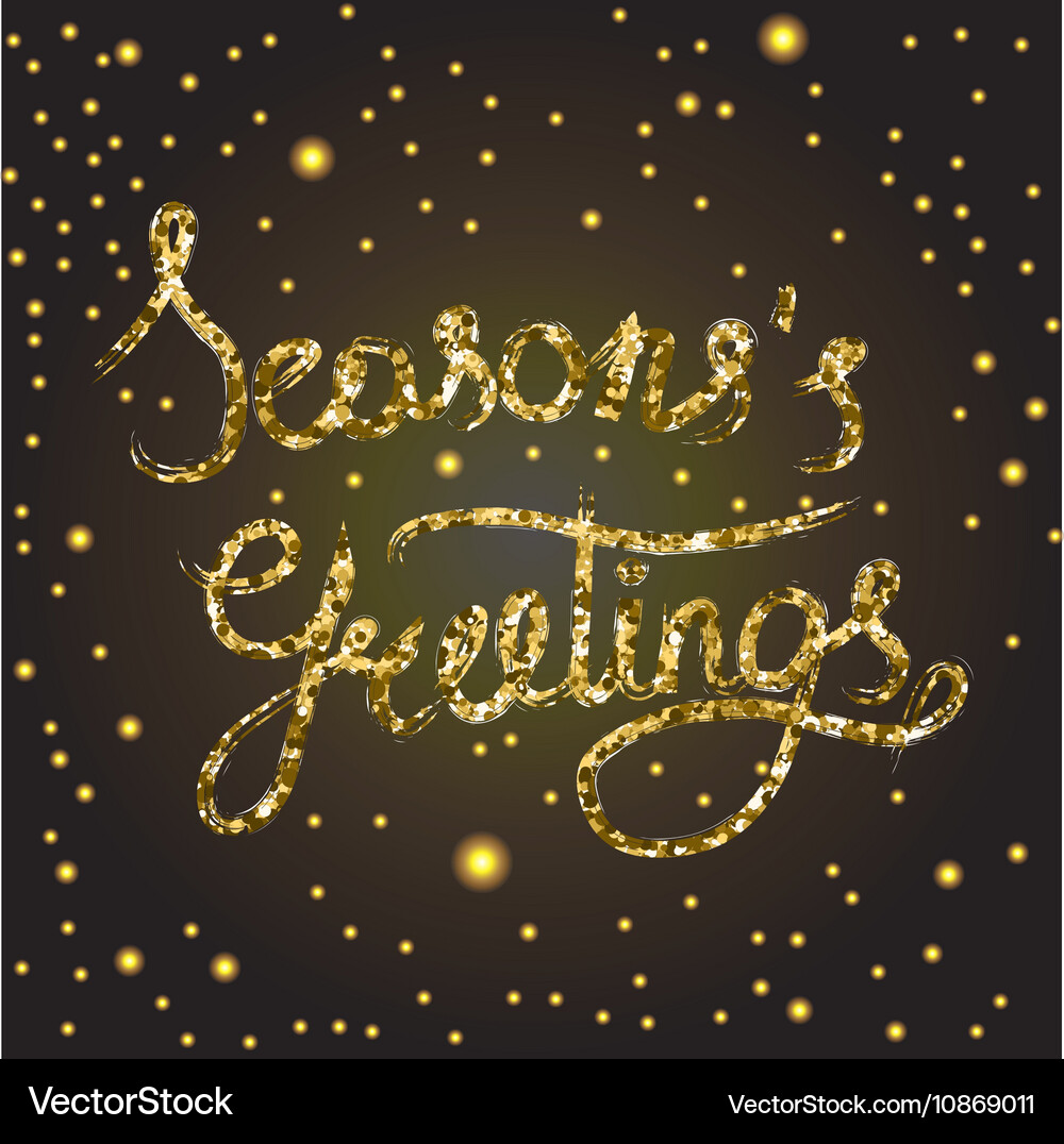 Season s greetings lettering Royalty Free Vector Image