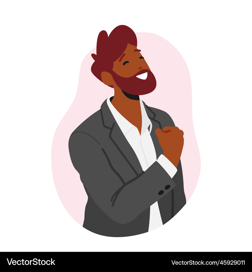 True representation of confidence with male Vector Image