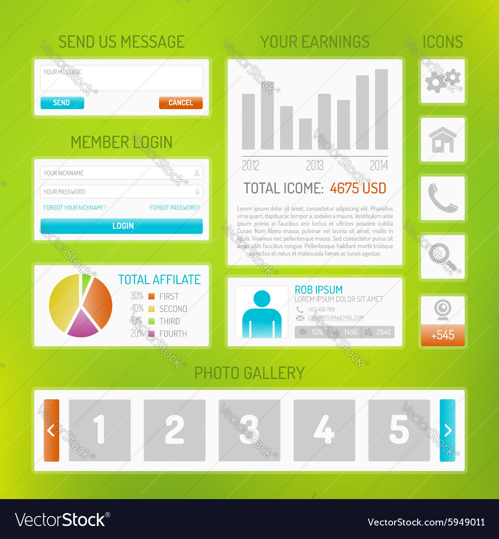 User interface kit Royalty Free Vector Image - VectorStock