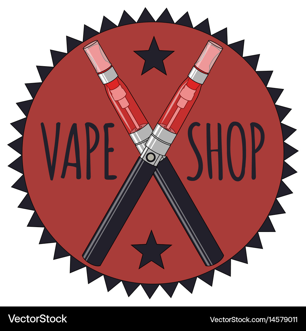 Vape shop icon and letters Royalty Free Vector Image