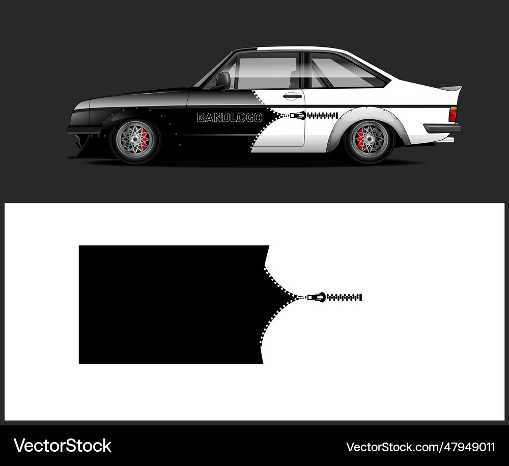 Vehicle wrap design for car decals wraps Vector Image