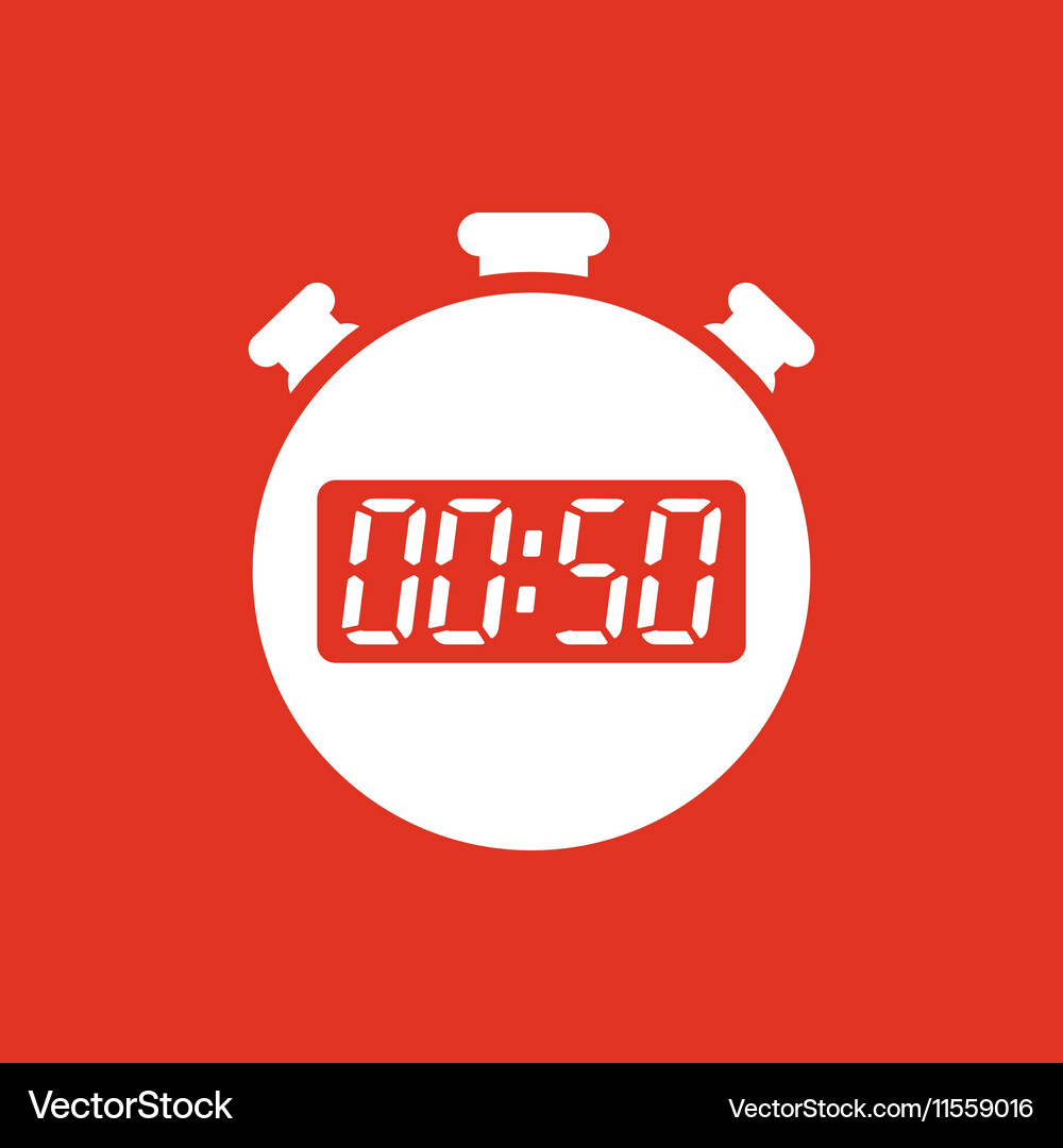 50 seconds minutes stopwatch icon clock Royalty Free Vector