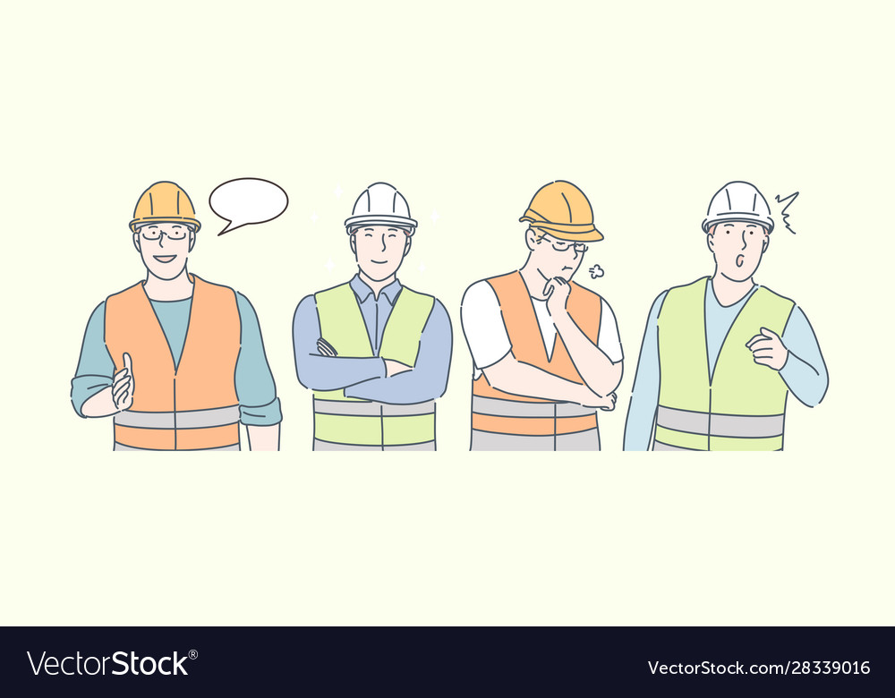 Construction engineer work thoughts and ideas Vector Image