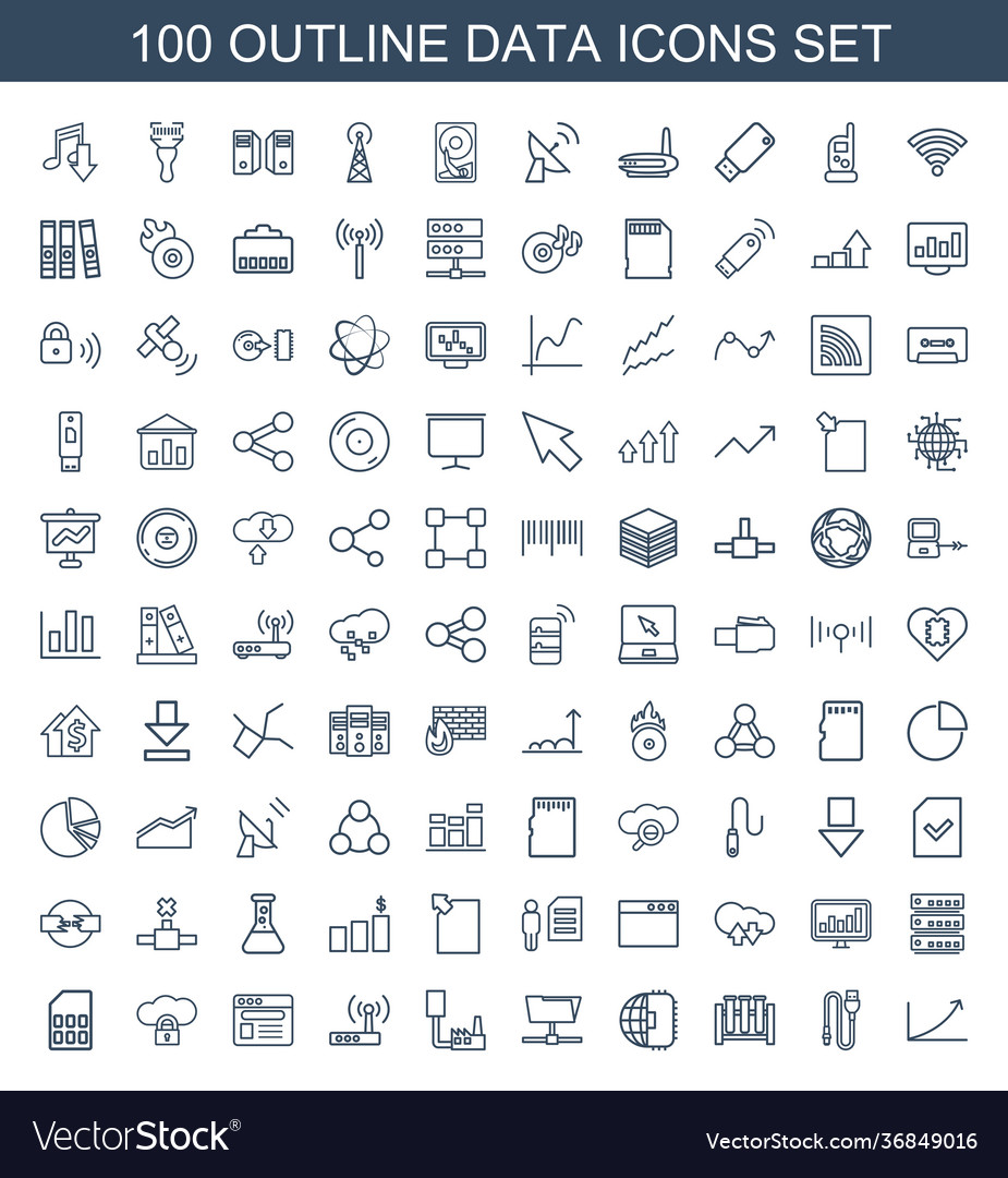 Data icons Royalty Free Vector Image - VectorStock