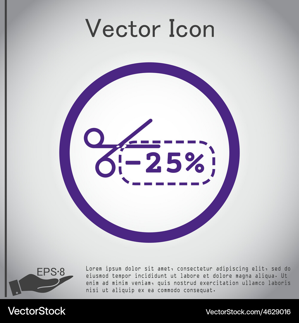 Discount coupon with scissors symbol icon Vector Image