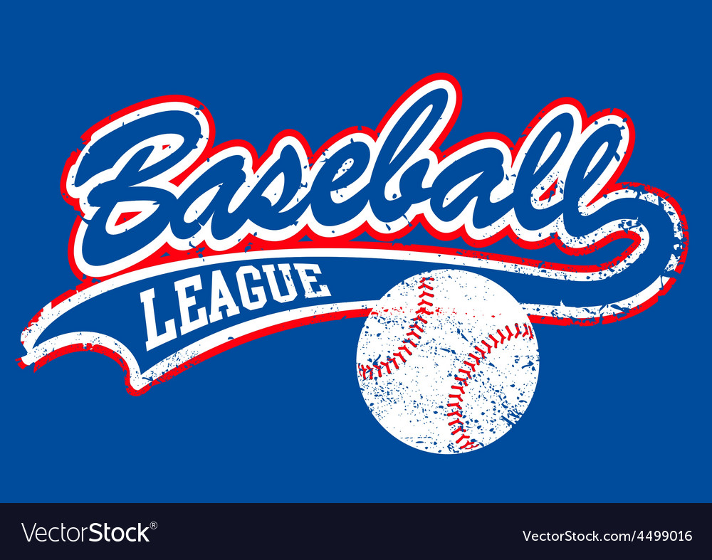 Distressed baseball script Royalty Free Vector Image