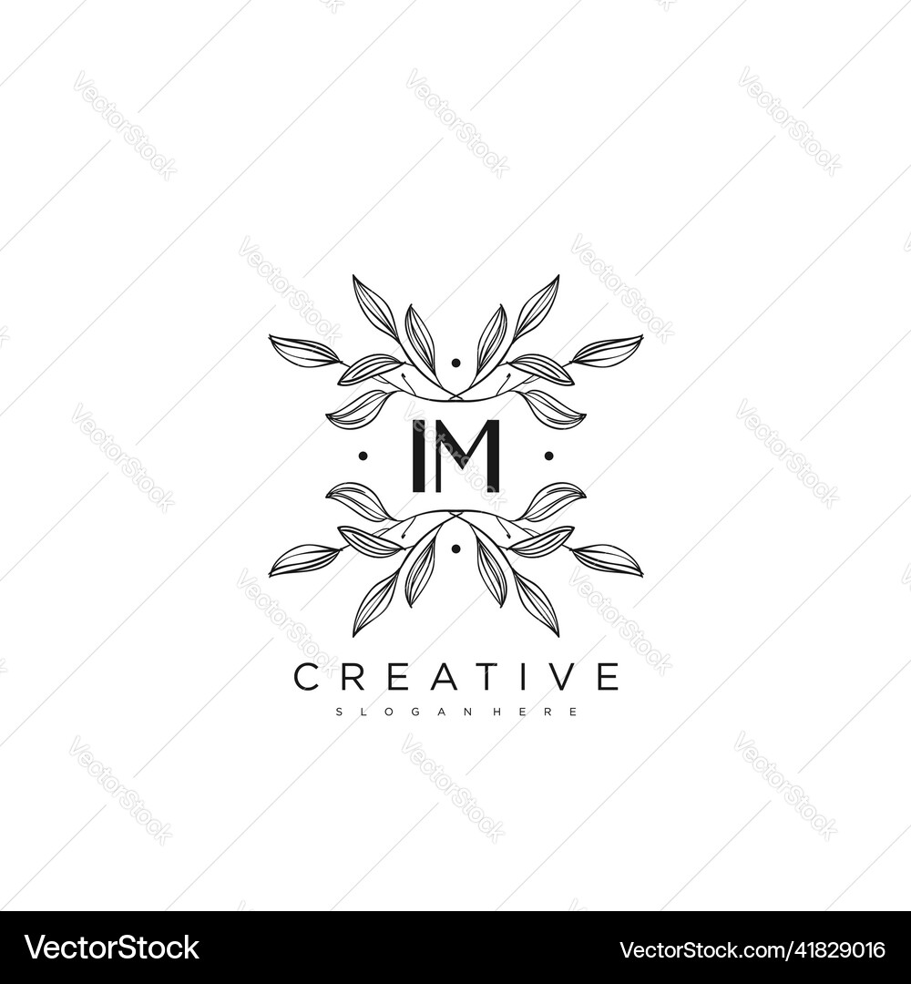 Im initial letter flower logo template premium art