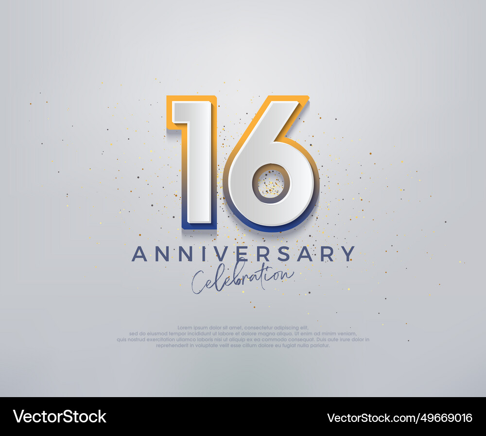Modern and colorful premium design for 16th Vector Image