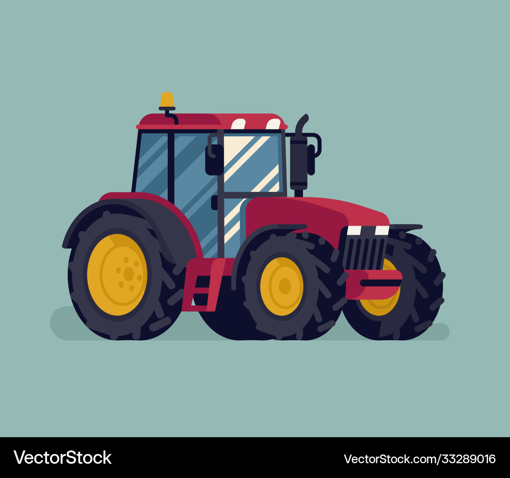 Modern farm field compact tractor agricultural Vector Image