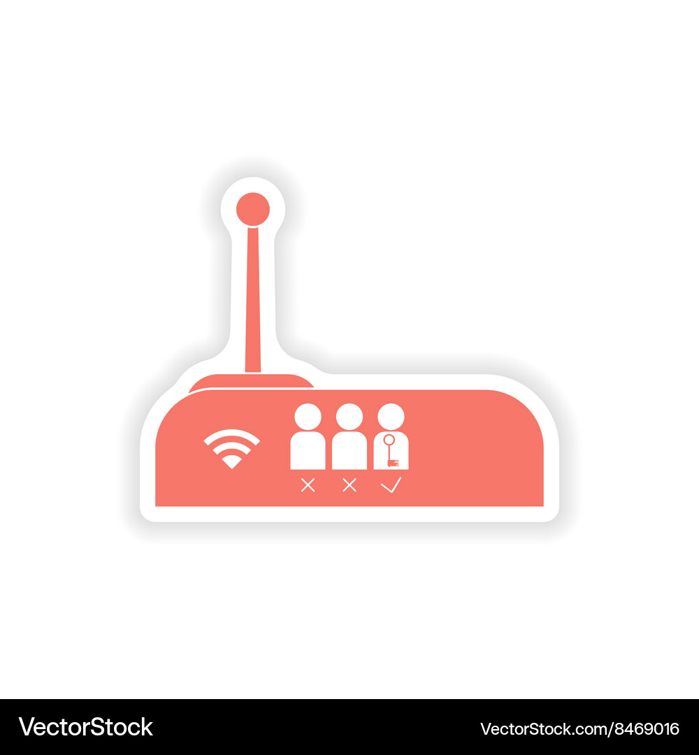 Paper sticker on white background wi-fi router Vector Image