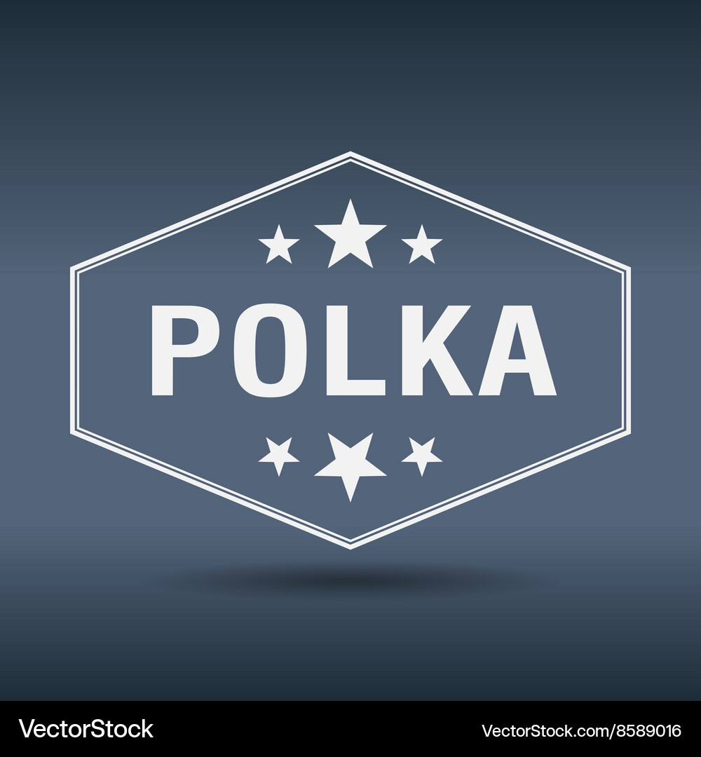 Polka hexagonal white vintage retro style label Vector Image
