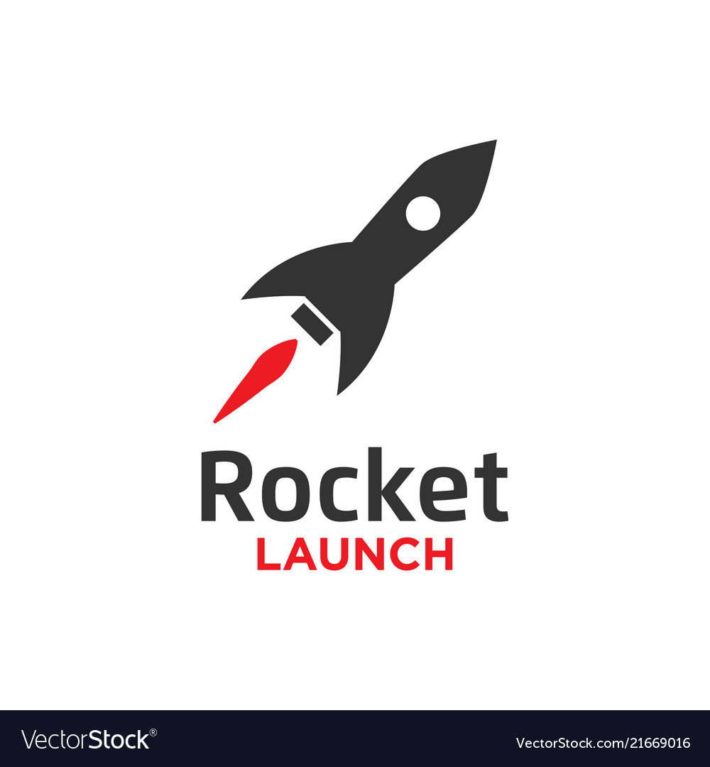 Rocket launch logo design template Royalty Free Vector Image
