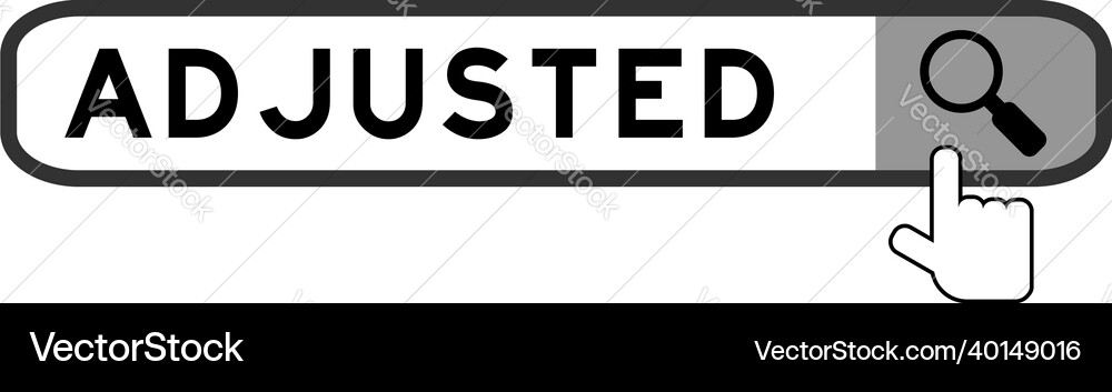 Search banner in word adjusted with hand over Vector Image