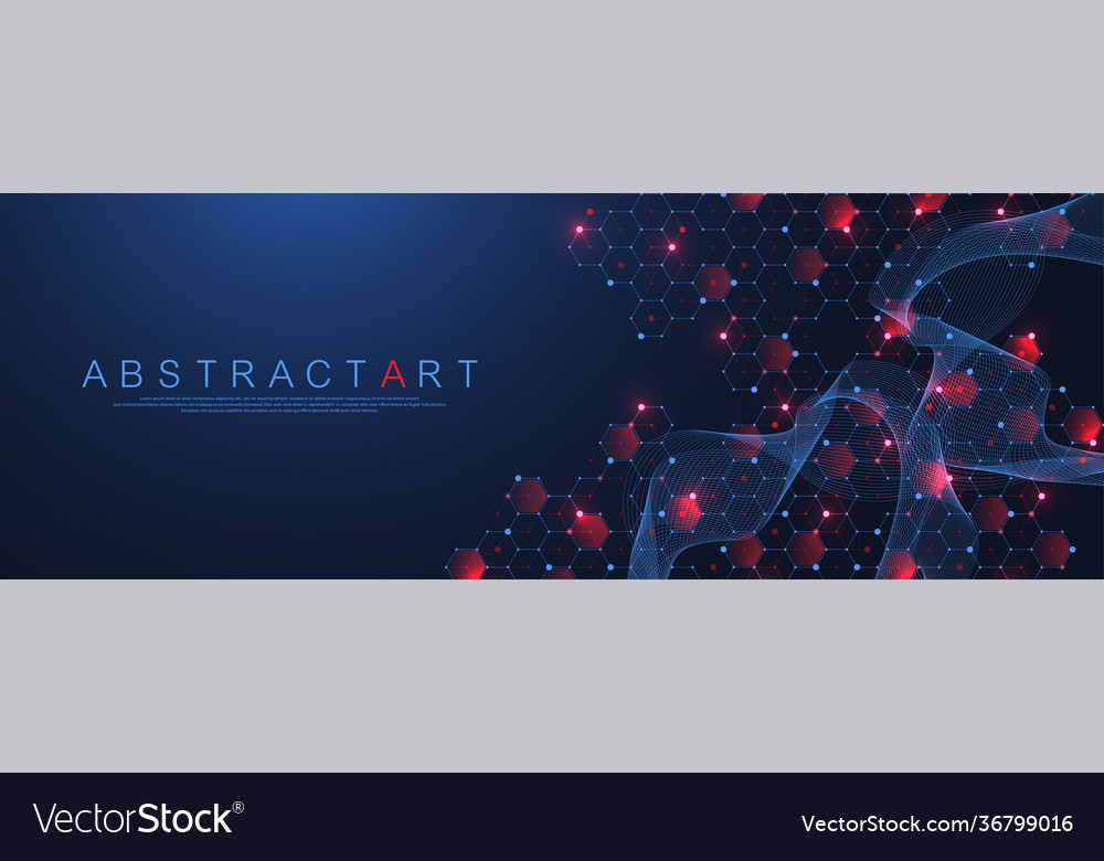 Technology abstract lines and dots connect Vector Image