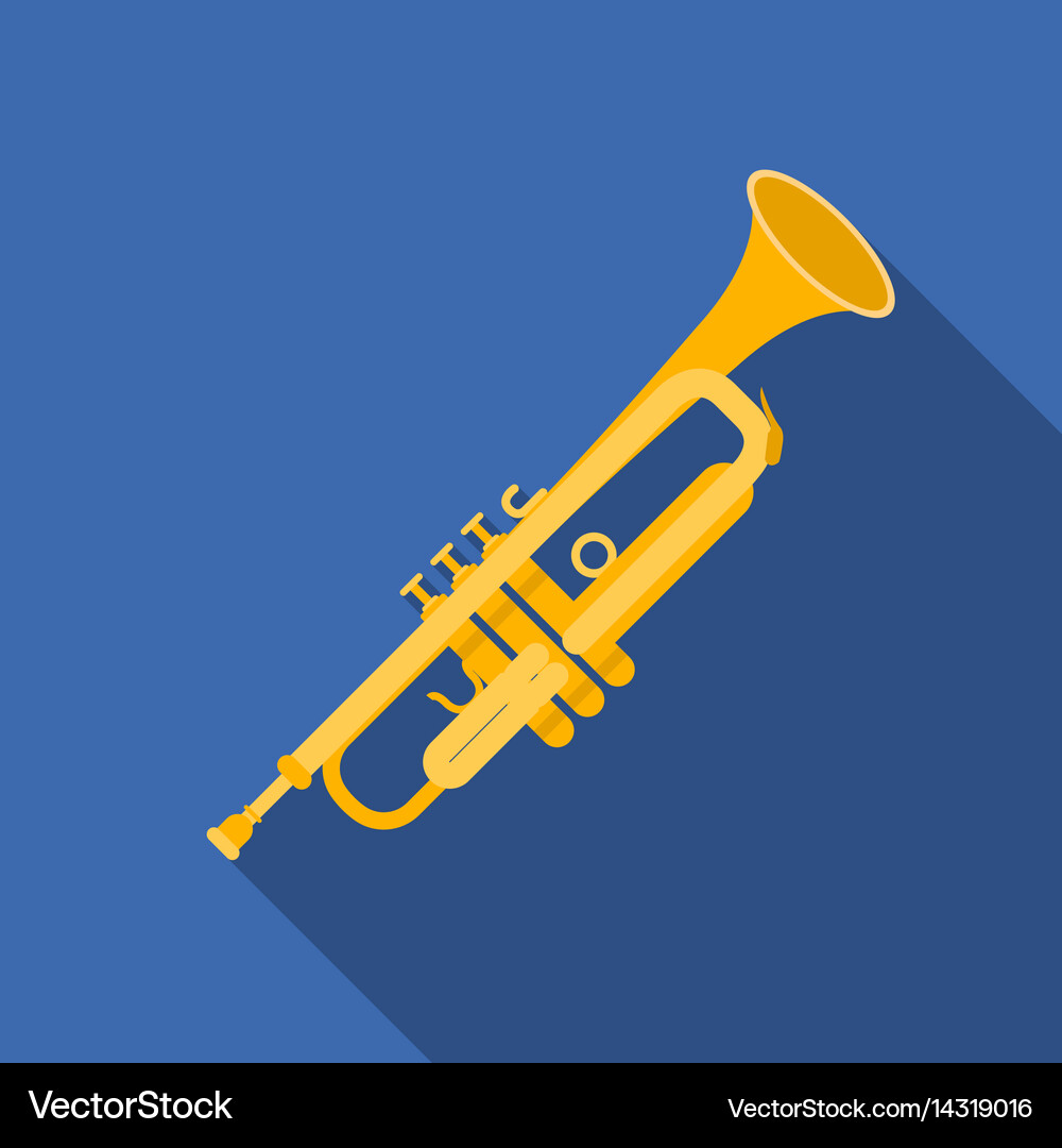 Trumpet icon in flat style isolated on white Vector Image