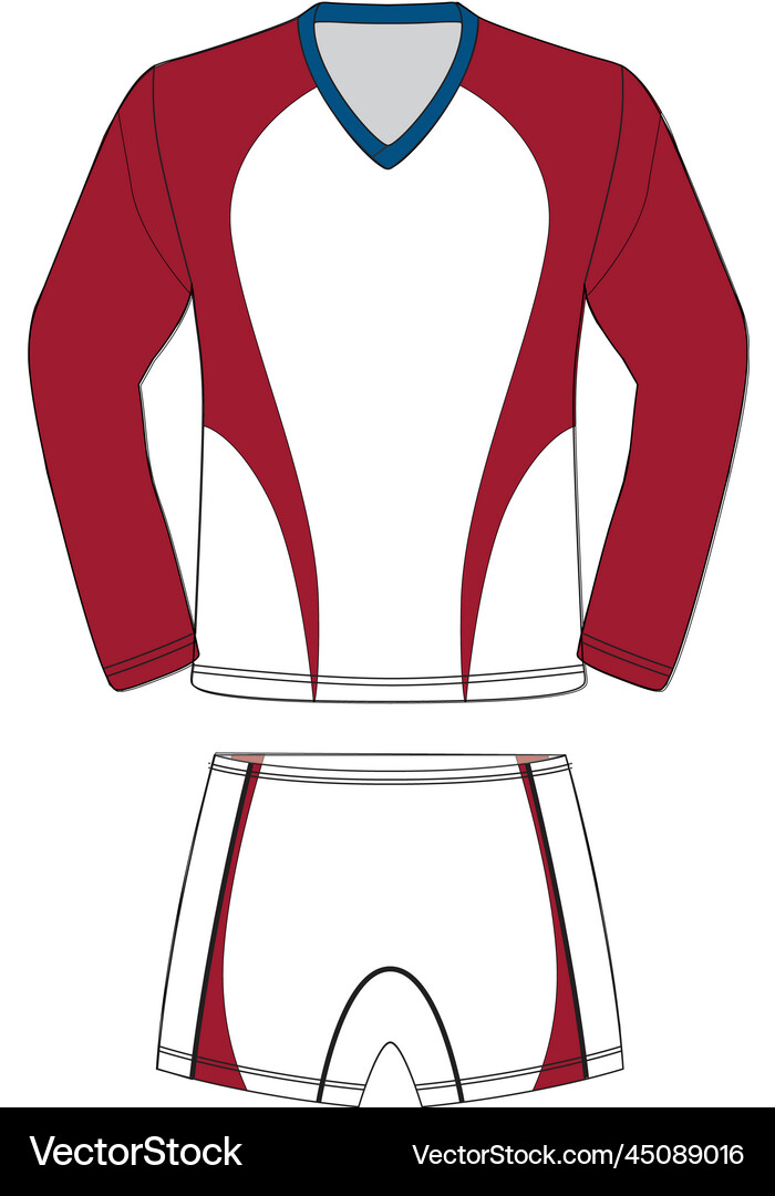 Volleyball uniforms jerseys shorts mock ups Vector Image
