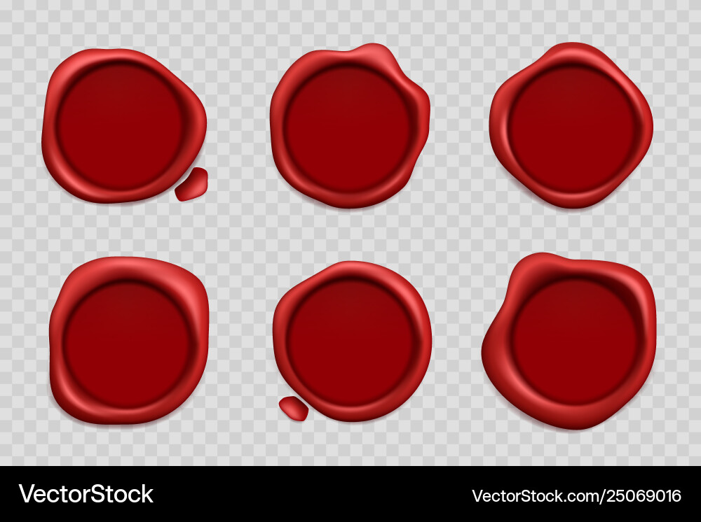 Wax stamp sealing marks rubbers realistic wax Vector Image