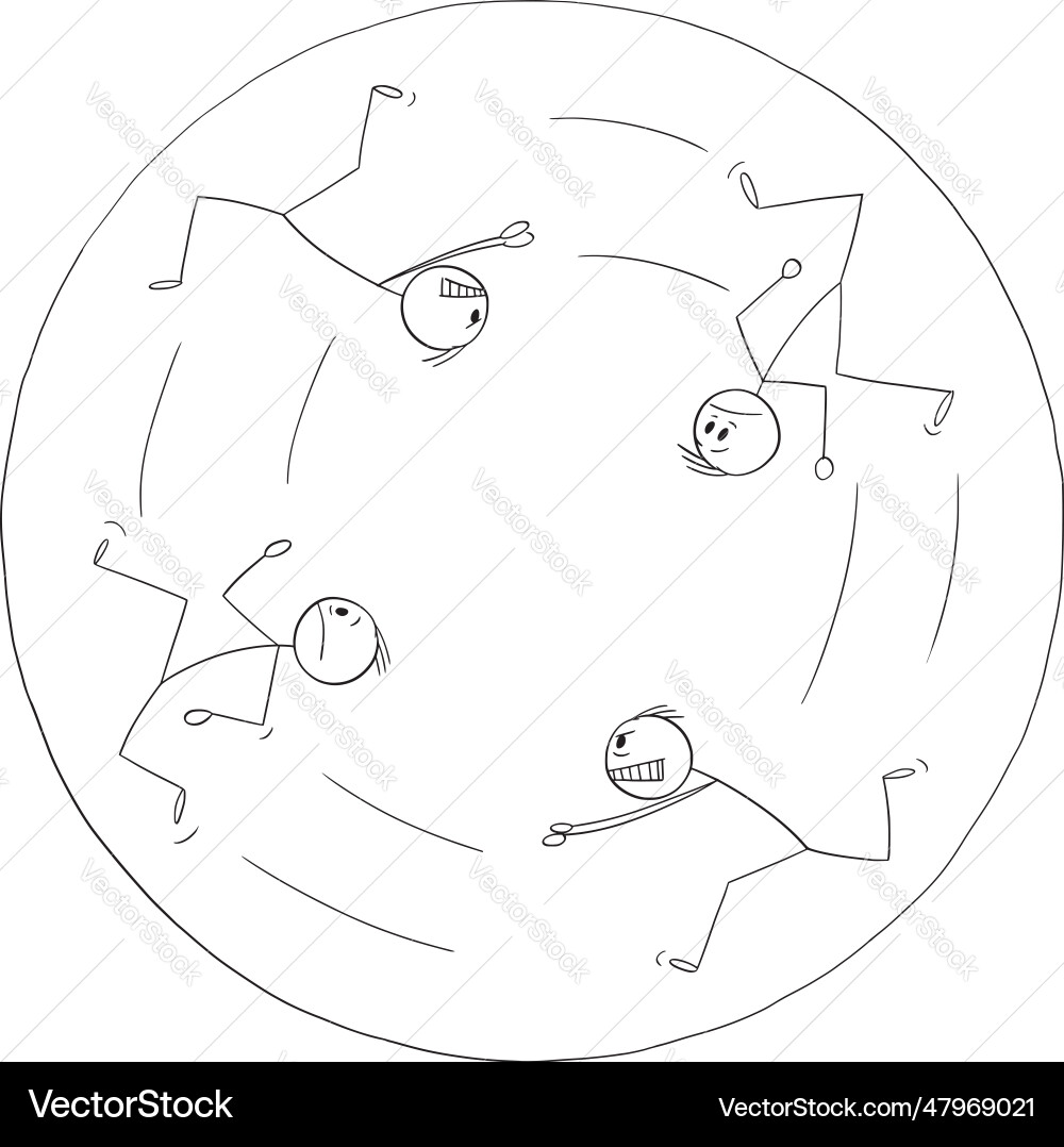Attackers and victims running in circle cartoon Vector Image