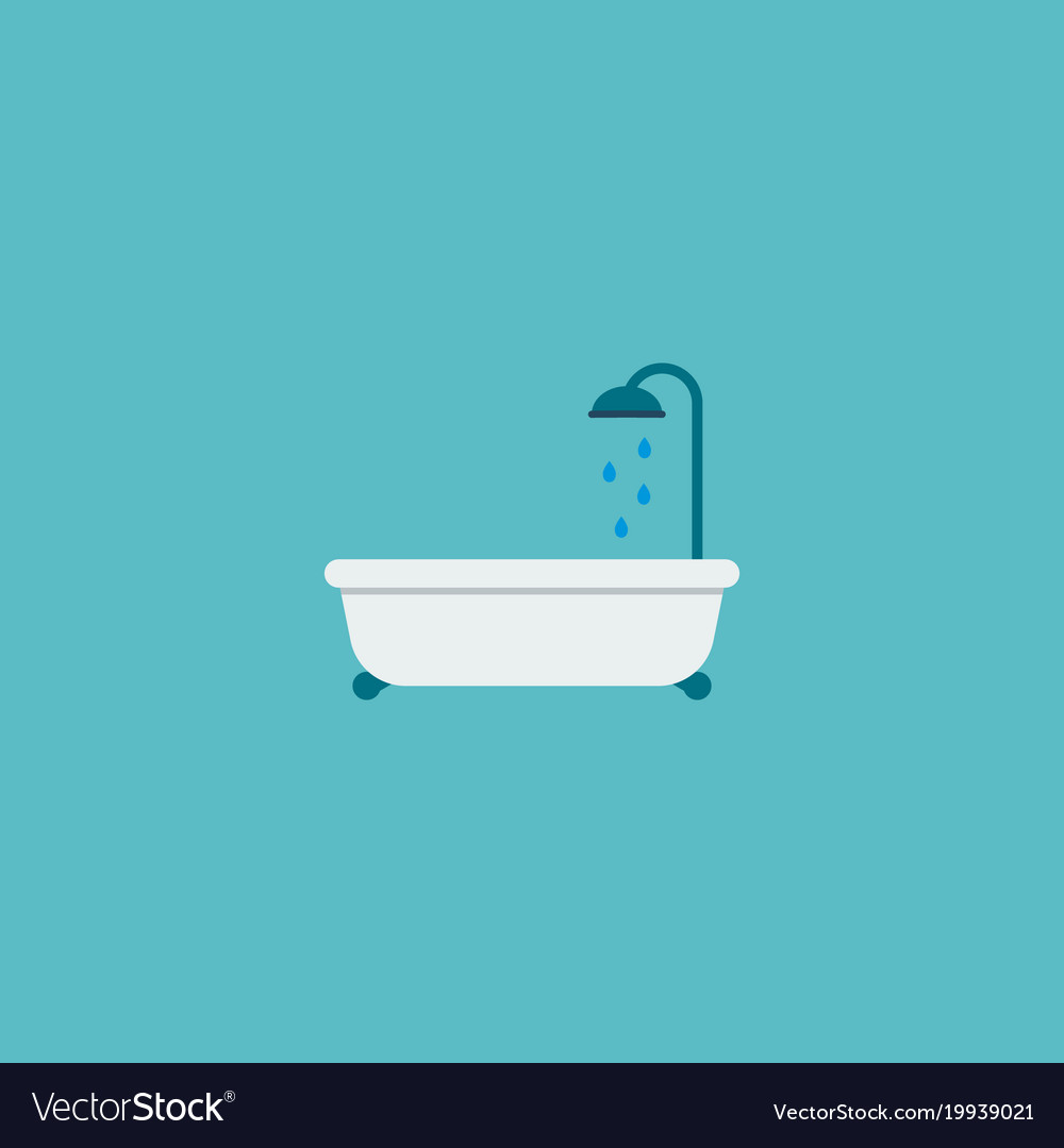 Bathtub icon flat element Royalty Free Vector Image