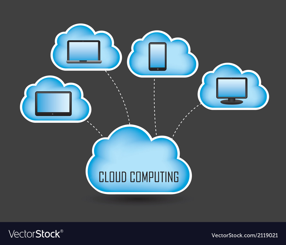 Cloud computing concept design Royalty Free Vector Image