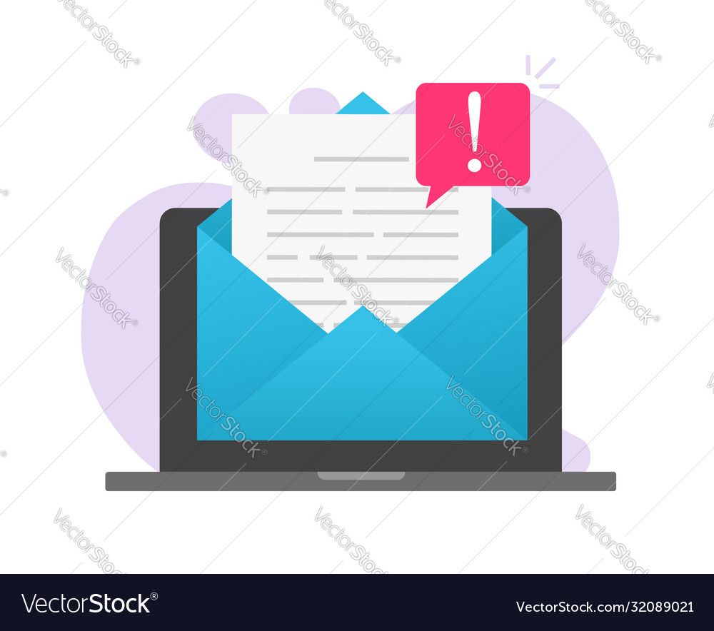 Email online scam malware caution message file Vector Image