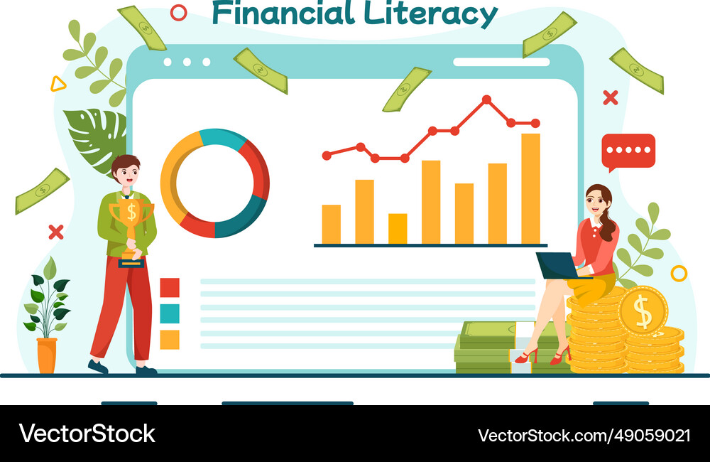Financial Literacy Webinar With Finance Royalty Free Vector
