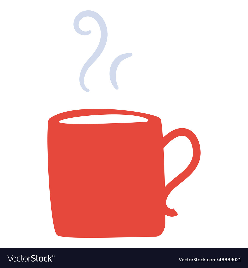 Hot beverage mug flat Royalty Free Vector Image